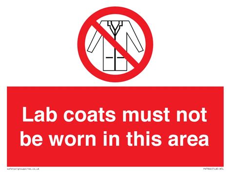 lab coats must not be worn in this area sign 200x150mm a5l bigamart