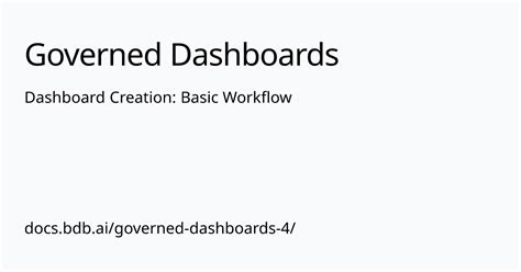 Dashboard Creation Basic Workflow Governed Dashboards