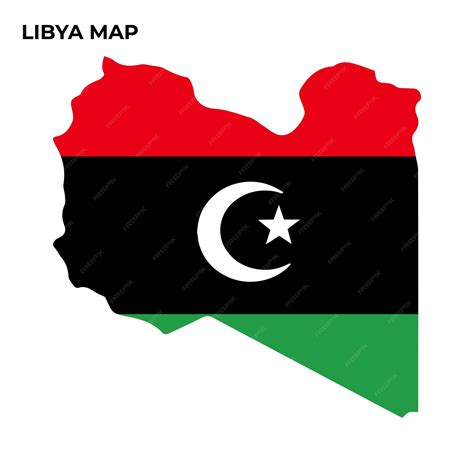 리비아 국기 지도 디자인 지도 안에 리비아 국기의 그림 벡터 이미지 프리미엄 벡터
