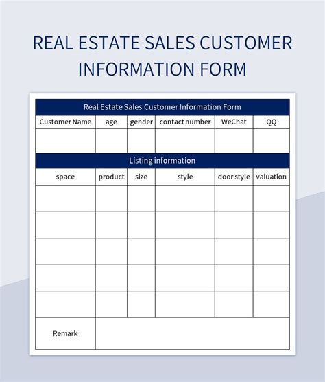 Free Customer Information Form Templates For Google Sheets And Microsoft Excel Slidesdocs