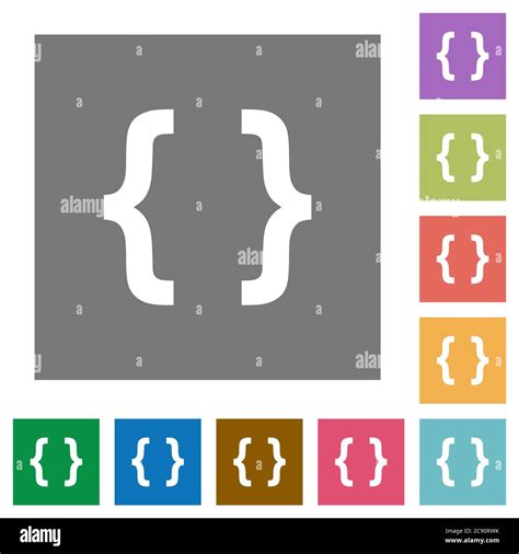 Programming Code Flat Icons On Simple Color Square Background Stock Vector Image Art Alamy