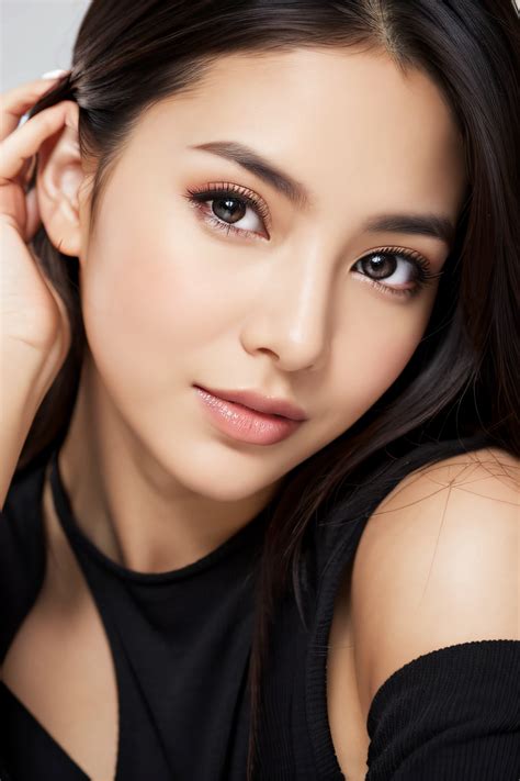 A Close Up Of A Woman With Long Hair And A Black Top Seaart Ai
