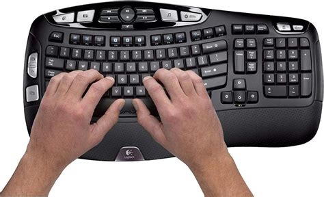 Logitech Mk550 Wireless Wave Keyboard And Mouse Combo Ergonomic Wave Design Black