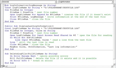 Log Files Using VBA In Microsoft Excel
