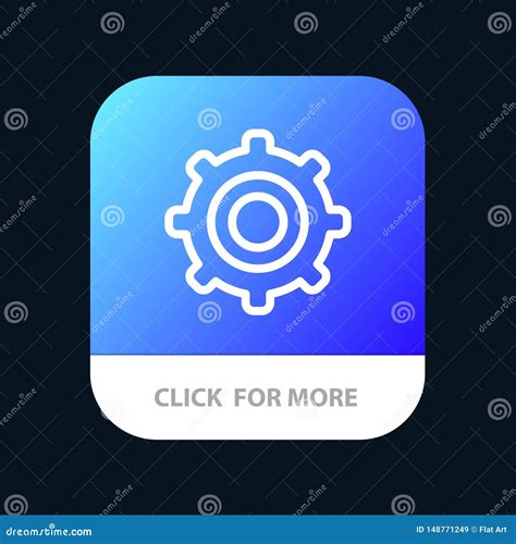 Gear Setting Cogs Mobile App Button Android And Ios Line Version Stock Vector Illustration
