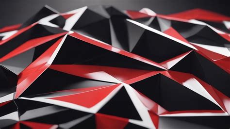 Premium Photo Abstract 3d Illustration Of Black And Red Triangular Shapes With White Outlines