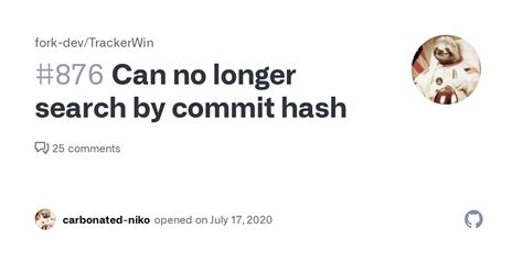 can no longer search by commit hash · issue 876 · fork dev trackerwin