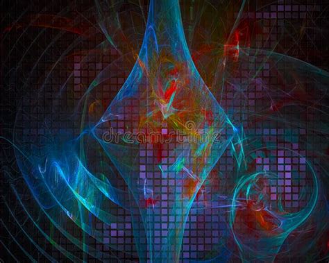 Abstract Digital Fractal Template Dream Effect Fantasy Design Curve Party Card Stock