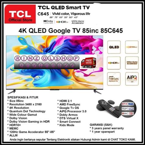 Promo LED TV TCL C QLED UHD K HDR DOLBY VISION ATMOS GOOGLE TV Cicil X Jakarta