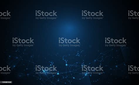Vector Design Network Communication Technology On Dark Blue Background Stock Illustration
