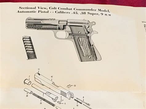 Colt Automatic Pistol Combat Commander Model Caliber 45 Brochure