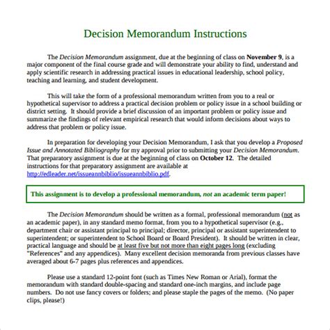 Free 19 Sample Decision Memo Templates In Pdf Ms Word