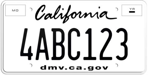 Black And White California License Plates