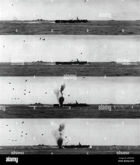 A Japanese Mitsubishi A6m Kamikaze Barely Misses The Us Navy Light