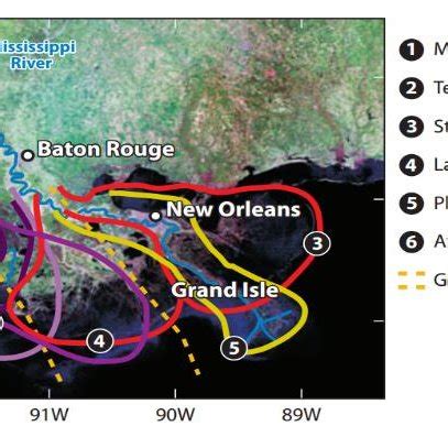 Holocene Deltas 1 2 3 4 And 5 Of The Lower Mississippi River