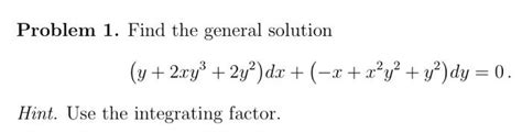 Solved Problem 1 Find The General Solution