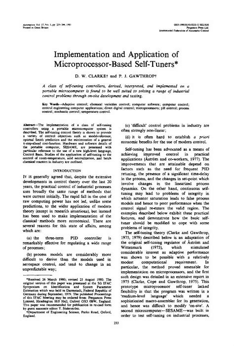Pdf Implementation And Application Of Microprocessor Based Self