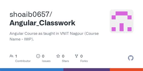 Github Shoaib0657angularclasswork Angular Course As Taught In Vnit Nagpur Course Name Iwp