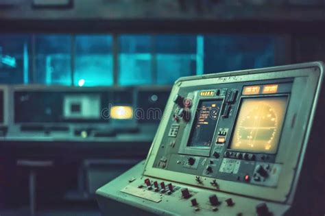 Exploring The Vintage Observatory Control Room Under A Starry Night Sky Stock Image Image Of