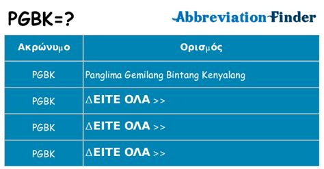 Τι σημαίνει PGBK;