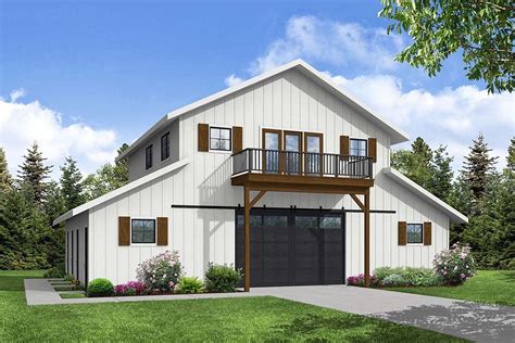 Barndominium Country Traditional Garage Living Plan 43725 With 2 Beds