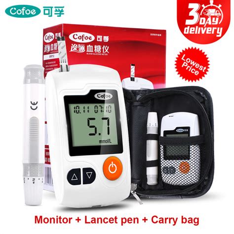 Blood Glucose Meter With Lancet Pen Free Carry Bag Glucometer Monitor