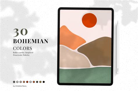 Bohemian Procreate Color Palette By Christine Fleury TheHungryJPEG
