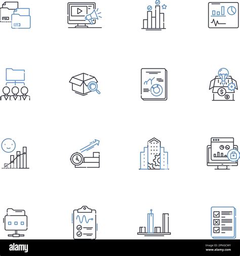 Digital Database Line Icons Collection Storage Access Management Retrieval Analytics
