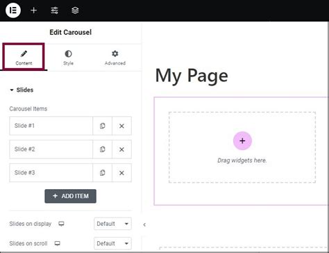 Carousel Widget Elementor