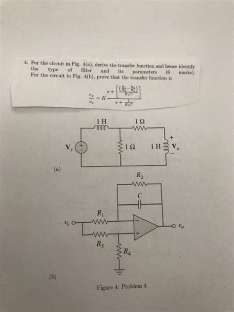 Solved 4 For The Circuit In Fig 4a Derive The Transfer