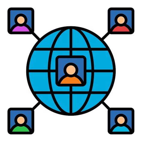 Ícono De Conexión Global Vector Premium