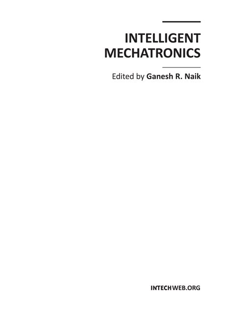Pdf Intelligent Mechatronics