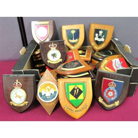 Quantity Of Military Wall Plaques Including Carved Wood Rwaff 1943