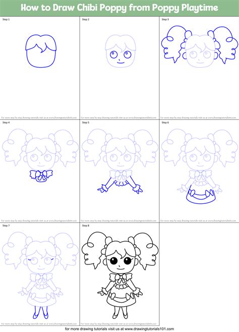 How To Draw Chibi Poppy From Poppy Playtime Poppy Playtime Step By Step