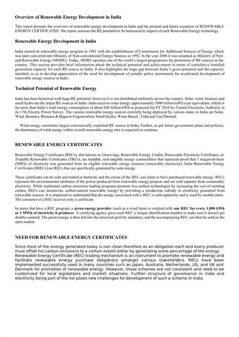 Pdf Overview Of Renewable Energy Development In India By Tanay Joshi