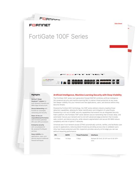 Fortigate 100f Series Data Sheet Fortinet