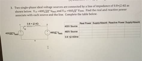 Solved Udl Llicitu 3 Two Single Phase Ideal Voltage Sources