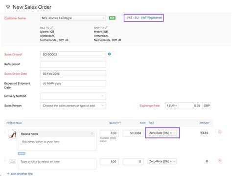 Zoho Inventory Value Added Taxes U K