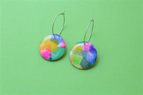 Reversible Earrings Abstract Art Earrings Watercolour Earrings Hand