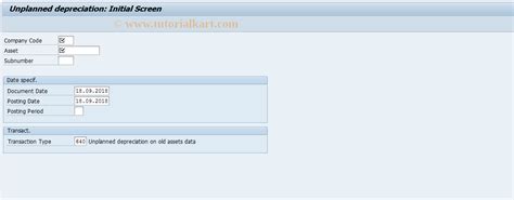 ABAA SAP Tcode Unplanned Depreciation