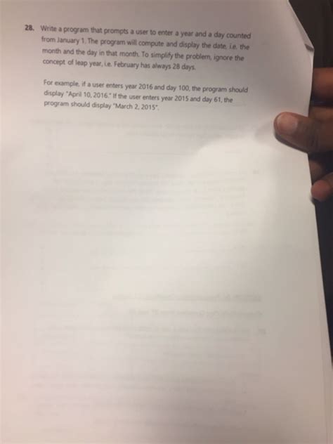 Solved Write A Program That Prompts A User To Enter A Year