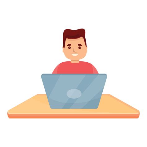 Boy Scientific Coding Icon Cartoon Style 14207887 Vector Art At Vecteezy