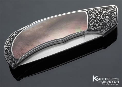 Jack Busfield Custom Knife Black Lip Tahitian Pearl Shell Interframe