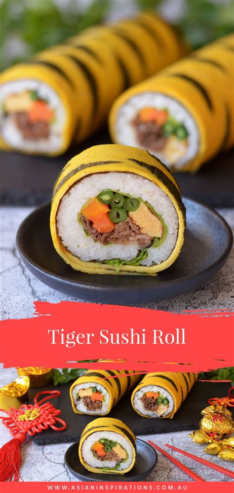 Tiger Sushi Roll Asian Inspirations Recipe Sushi Rolls Sushi