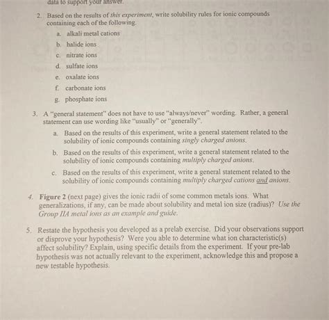 Solved 2 Based On The Results Of This Experiment Write