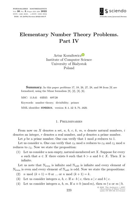 PDF Elementary Number Theory Problems Part IV