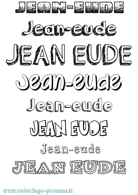 Coloriage Du Prénom Jean Eude à Imprimer Ou Télécharger Facilement