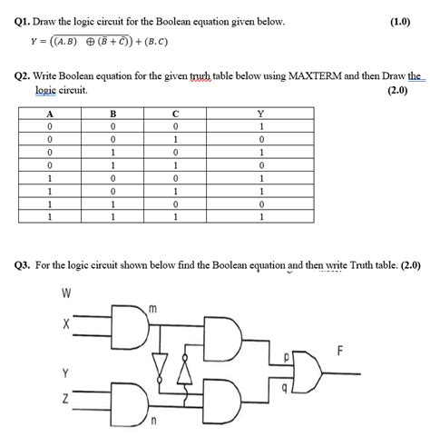 Solved 10 Q1 Draw The Logic Circuit For The Boolean