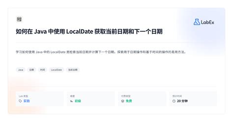 Java Localdate 获取当前日期和未来日期教程 日期计算 Labex