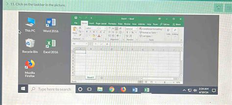 Solved Click On The Taskbar In The Picture 8ook1 Excel W Home